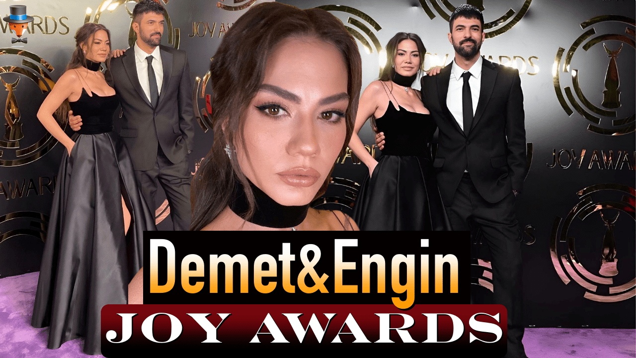 Demet Özdemir and Engin Akyürek at the Joy Awards ceremony | Turkish Series: Teammy